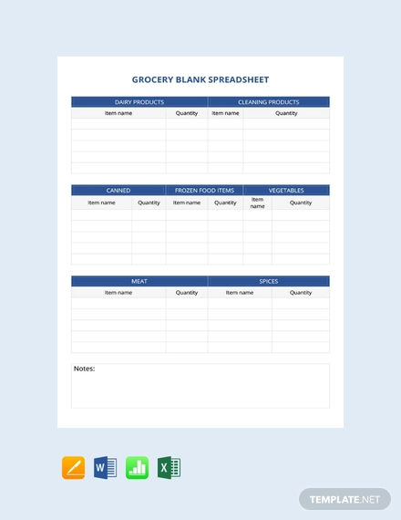 16+ Blank Spreadsheet Templates - PDF, DOC