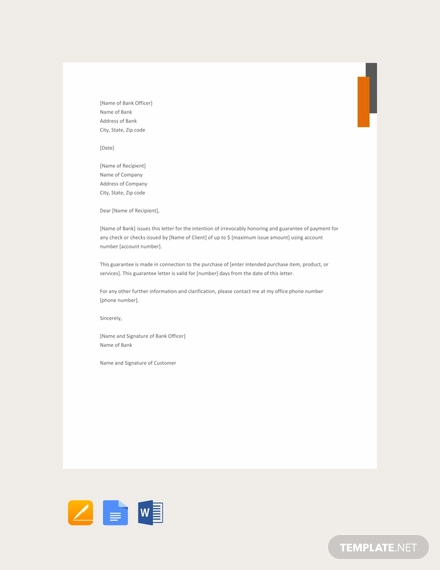 19+ Guarantee Letter Templates - Word, PDF Format Download