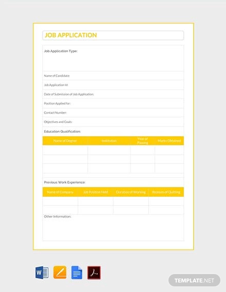 Job Application Template - 24+ Examples in PDF, Word