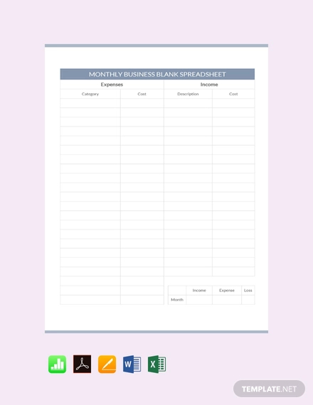 16+ Blank Spreadsheet Templates - PDF, DOC