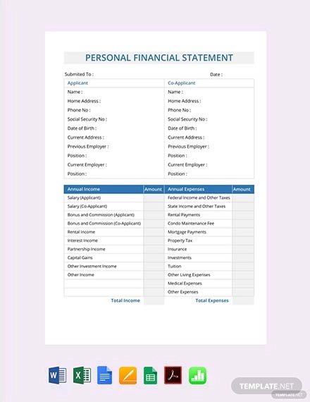 FREE 32+ Financial Statement Templates in MS Word | Pages | Google Docs ...