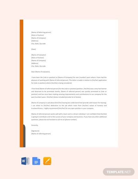 18+ Reference Letter Template - Free Sample, Example, Format