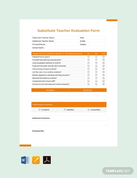 12+ Teacher Evaluation Forms in Word | Apple Pages | PDF