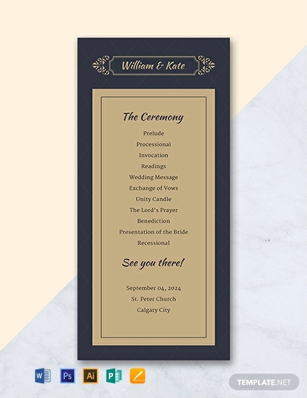 79+ Wedding Program Template - Word, PDF, PSD Documents Download!