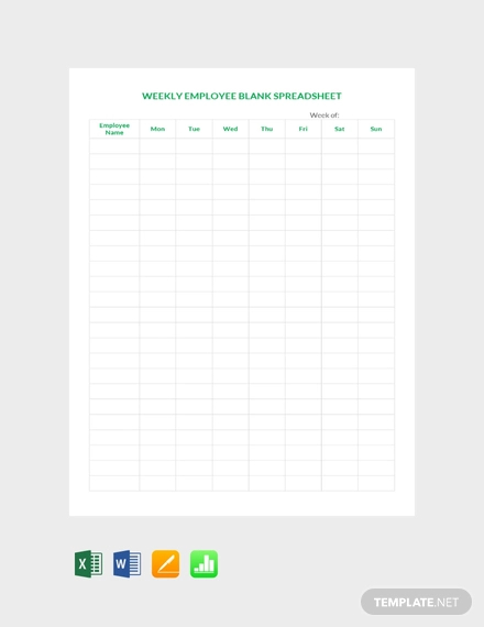 16+ Blank Spreadsheet Templates - PDF, DOC