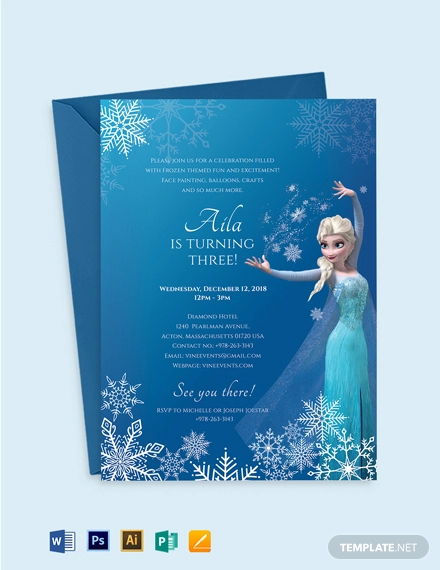 Free 21+ Frozen Birthday Invitation Templates, PSD, AI, Vector EPS