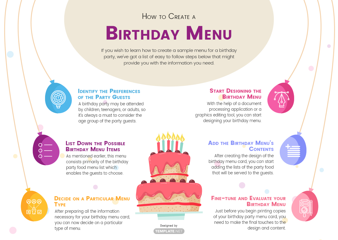 FREE Birthday Menu Template Download In Word Google Docs 