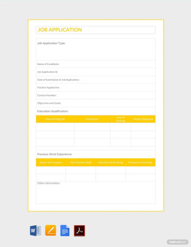 13+ Printable Job Application Templates in Word | Google Docs | Apple ...