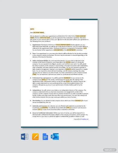 Director Appointment Letters - 13+ Free Samples, Examples Format Download