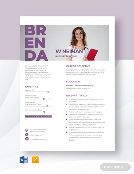 12+ Nursing Curriculum Vitae Templates - Free Word, PDF Format Download