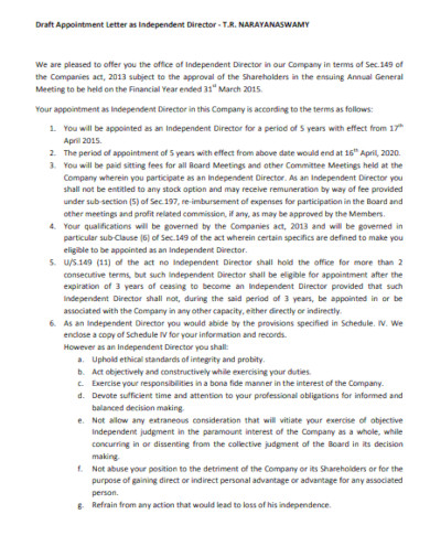 Director Appointment Letters - 13+ Free Samples, Examples Format Download