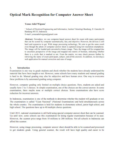 20+ Answer Sheet Templates - PDF, DOC