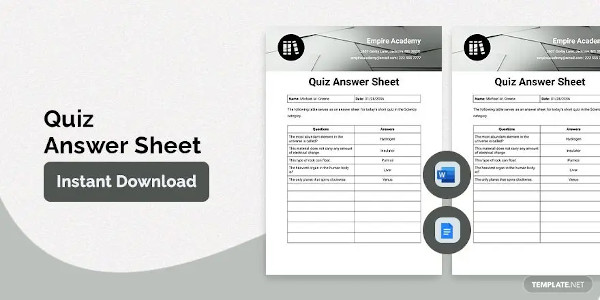 20+ Answer Sheet Templates - PDF, DOC