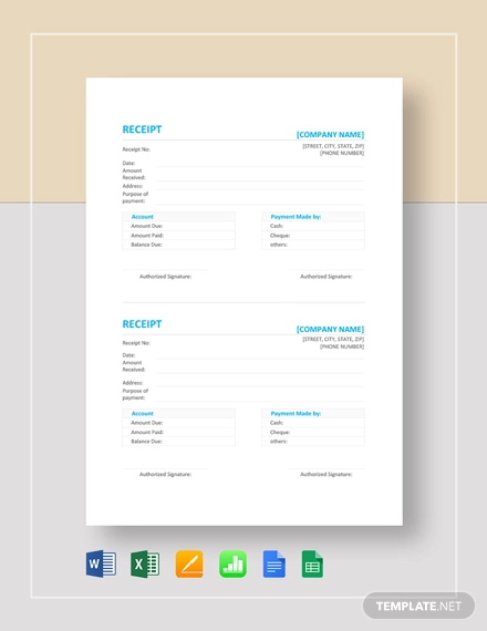 127+ Receipt Templates - DOC, Excel, AI, PDF