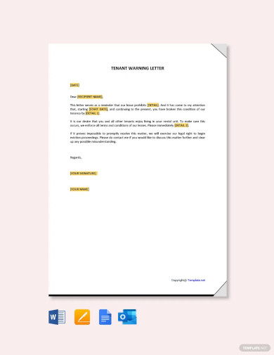 13+ Tenant Letter Templates in MS Word , Google Docs , Apple Pages ...