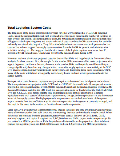 11+ Logistics Cost Analysis Templates in PDF | DOC