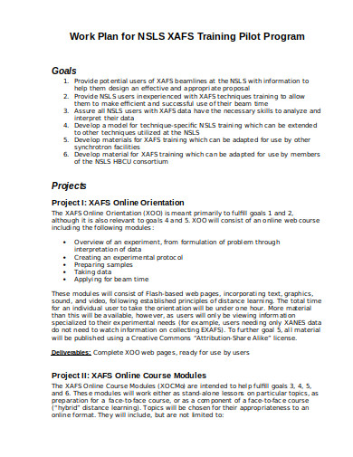 8+ Training Work Plan Templates in PDF | DOC