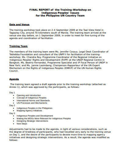 5 Training Workshop Report Templates In PDF DOC Free Premium Templates