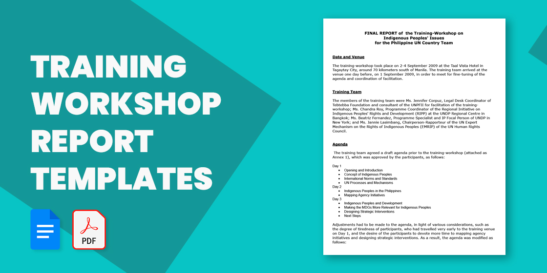 5 Training Workshop Report Templates In PDF DOC