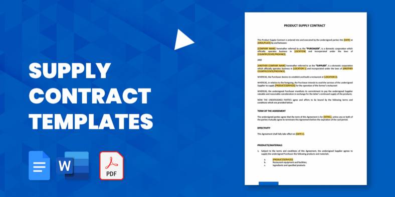 10+ Supply Contract Templates - Free Word, PDF, Apple Pages, Google ...