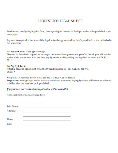 Free 15+ Legal Notice Templates in MS Word | Pages | Google Docs | PDF