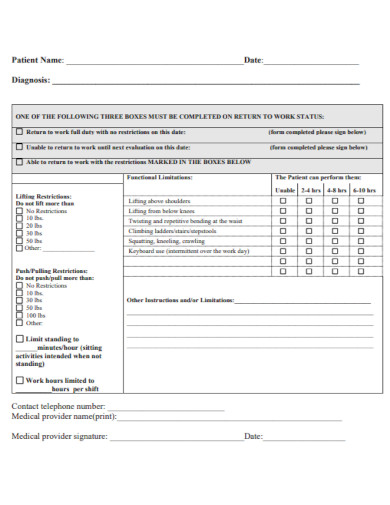 Free 14+ Printable Doctor's Note for Work Templates, PDF, Word