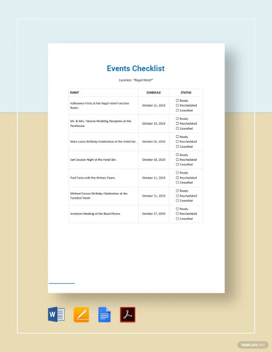 23+ Event Checklist Templates - Word, PDF, Google Docs
