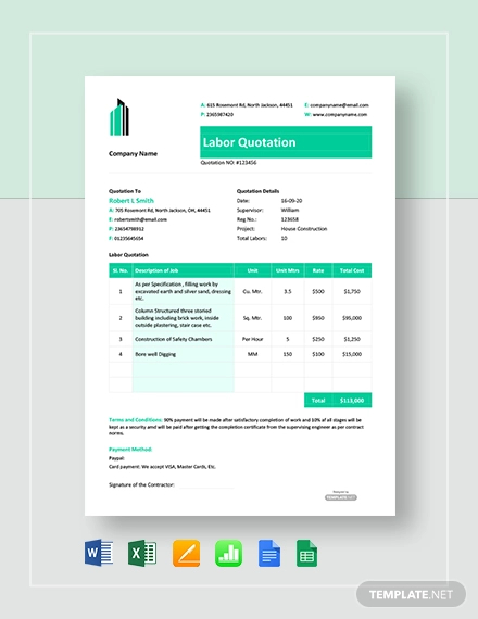 33+ FREE Construction Quotation Templates - AI, PSD, Google docs