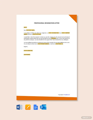 47+ Resignation Letter Templates - Free Word, Excel, PDF, iPages