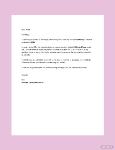47+ Resignation Letter Templates - Free Word, Excel, PDF, iPages