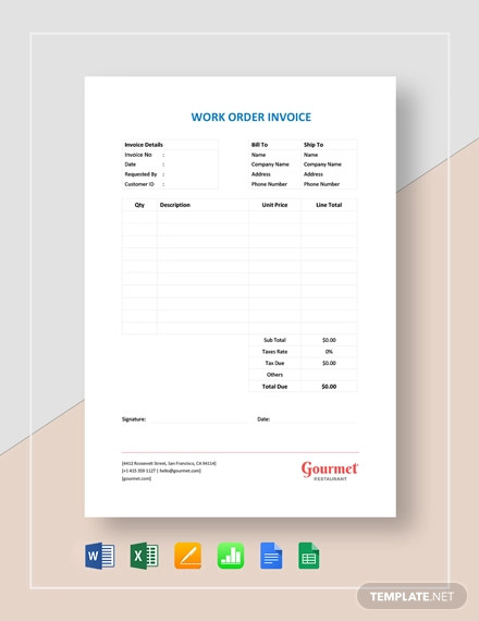 47+ Work Order Templates - Word, Google Docs