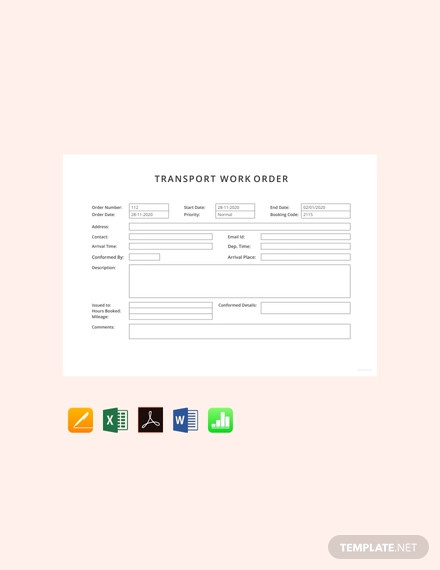 47+ Work Order Templates - Word, Google Docs