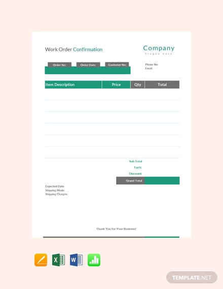 47+ Work Order Templates - Word, Google Docs