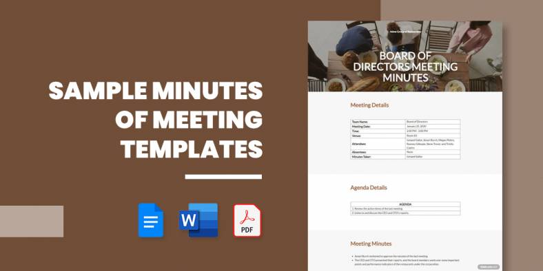 28+ Minutes of Meeting Sample Templates