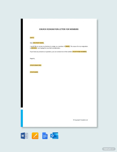 15+ Church Resignation Letter Template - Free Sample, Example, Format ...