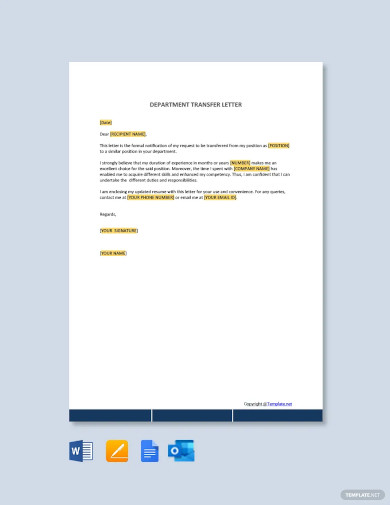 10+ Department Transfer Letter Templates - DOC, PDF