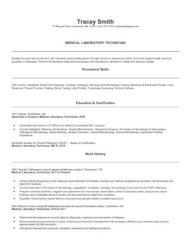 Lab Technician Resume Template - 15+ Free Word, PDF Document Downloads
