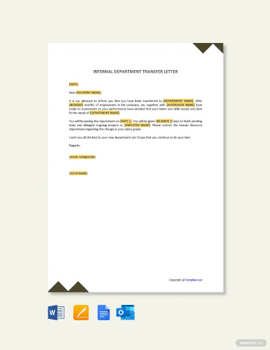 10+ Department Transfer Letter Templates - DOC, PDF