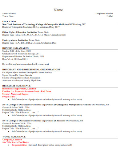 Doctor Curriculum Vitae Template - 17+ Word, PDF Document Downloads