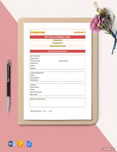 26+ Method Statement Templates in Google Docs | Word | Pages | PDF