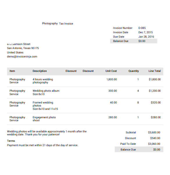 Tax Invoice Template - 23+ Word, Excel, PDF Format Download