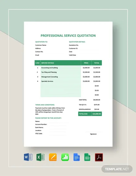 36+ MS Word 2010 Format Quotation Templates