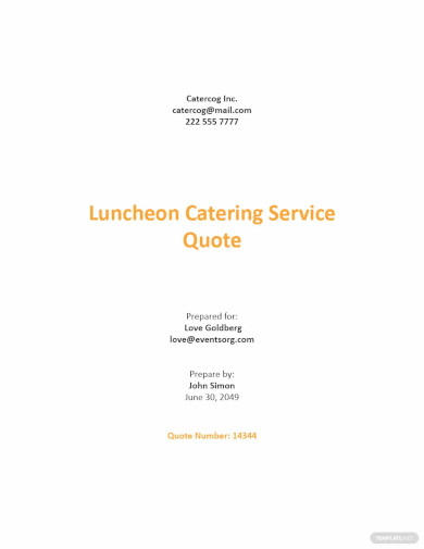 15+ Catering Quotation Templates - Word, PDF