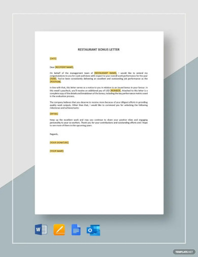 6+ Bonus Award Letter Templates in PDF