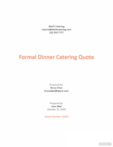 16+ Catering Quotation Templates - Word, PDF