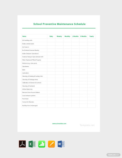 54+ Maintenance Schedule Template - Free Word, Excel, PDF Format Download