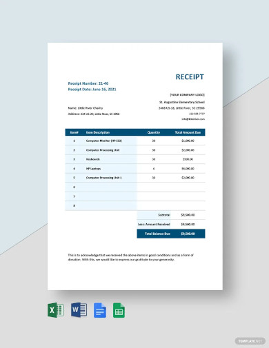 24+ School Receipt Templates - Free Word, PDF Format Download