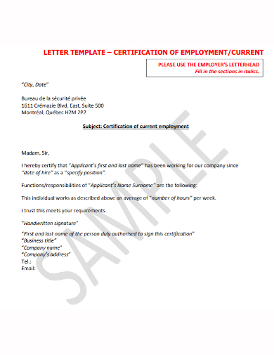 Employment Letter - 18+ Free Sample, Example, Format