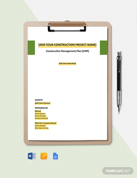 10+ Free Construction Management Plan Templates