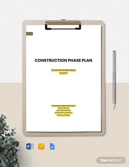 16 FREE Construction Phase Plan Templates DOC PDF